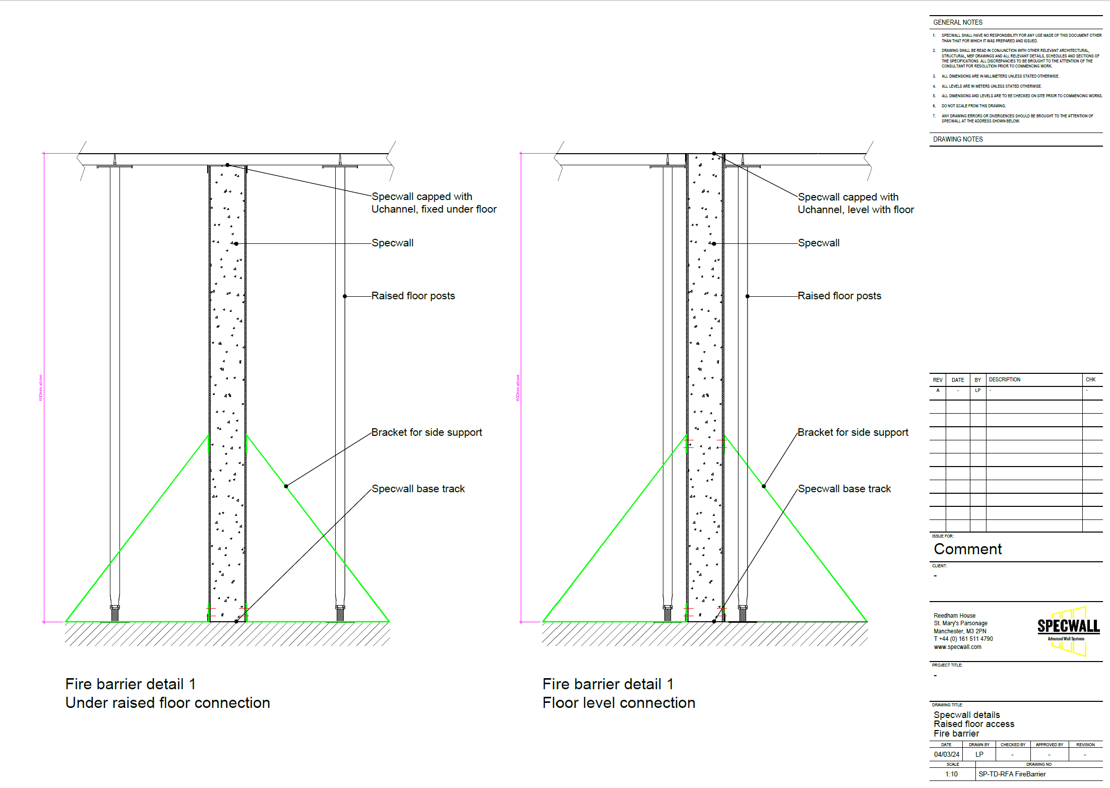 Specwall provides solution for fire breaks under raised access floors