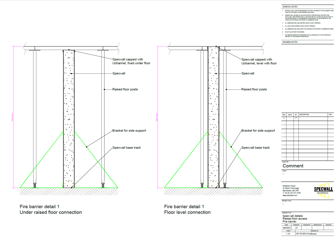 Specwall provides solution for fire breaks under raised access floors
